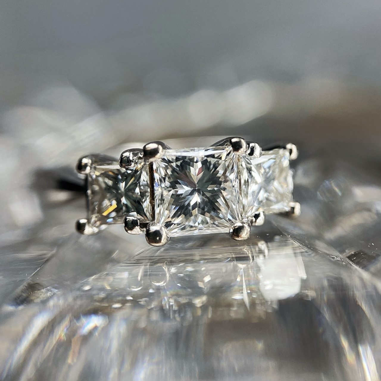 Cornish Tin & White Gold - Blue Sapphire & Diamond 1/2 Eternity Ring